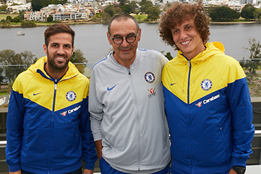 Chelsea Football Club arrives in Perth